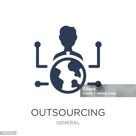 아웃소싱 아이콘입니다 일반 컬렉션에서 흰색 배경에 유행 평면 벡터 아웃소싱 아이콘 개발에 대한 스톡 벡터 아트 및 기타 이미지 개발 계약서 남자 Istock