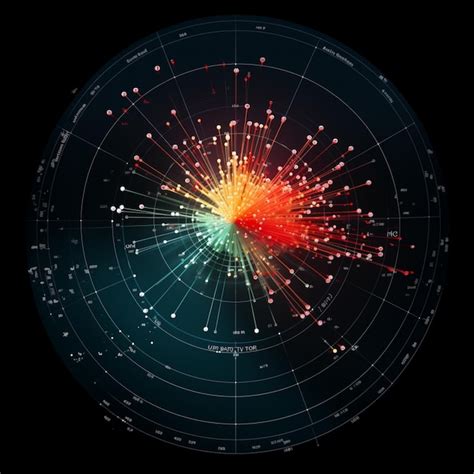 A Close Up Of A Circular Map With A Lot Of Dots Generative Ai Premium Ai Generated Image