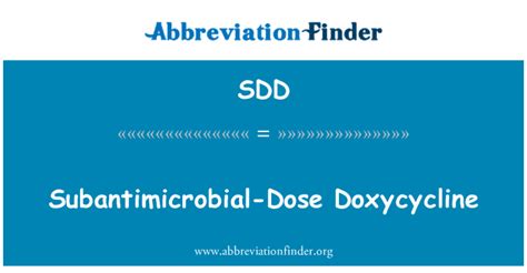 Sdd 代表 Subantimicrobial 剂量多西环素 Subantimicrobial Dose Doxycycline