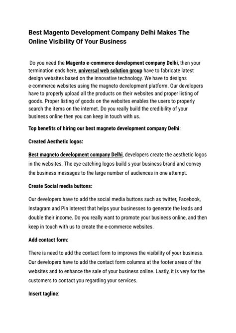 Ppt Best Magento Development Company Delhi Makes The Online