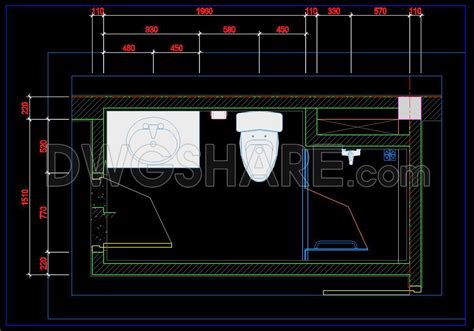 WC Layout Plan And Elevations Details CAD Drawings Download