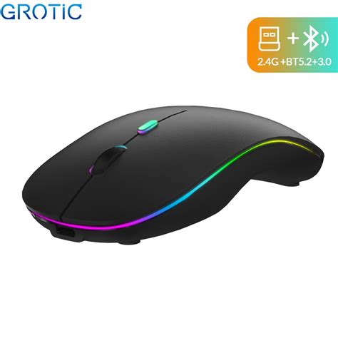 Jual Grotic Mouse Dual Mode Wireless And Bluetooth 2 4ghz Rechargeable 800 1200 1600dpi With