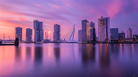 로테르담 황혼의 스카이라인 시내 지구 건축 구조 네덜란드 문화 배경 일러스트 및 사진 무료 다운로드 Pngtree