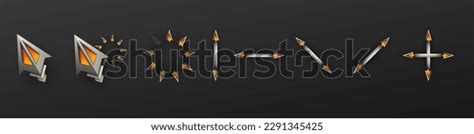 Abstract Silver Custom Gaming Mouse Cursor Stock Vector Royalty Free