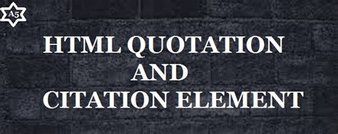 How Do You Add Quotation Marks And Citation Mark In Html A5theory