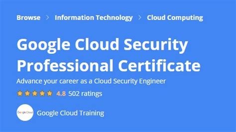 Google Cloud Certification Cloud Security Engineer Professional Certificate