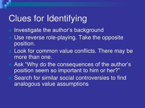 Ppt What Are The Value Conflicts And Assumptions Powerpoint