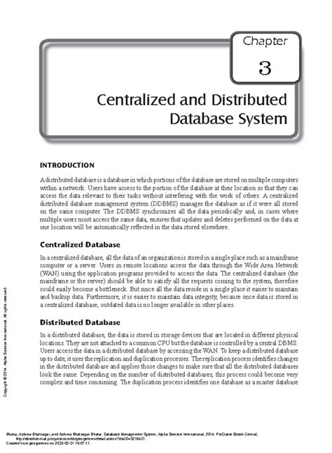 Database Management System Chapter 3 Introduction A Distributed