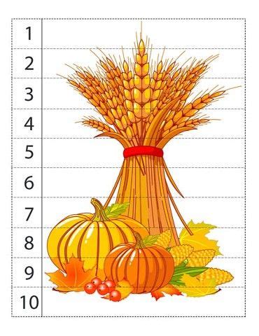 Математические пазлы. | OK.RU Fall Preschool Activities, Thanksgiving ...
