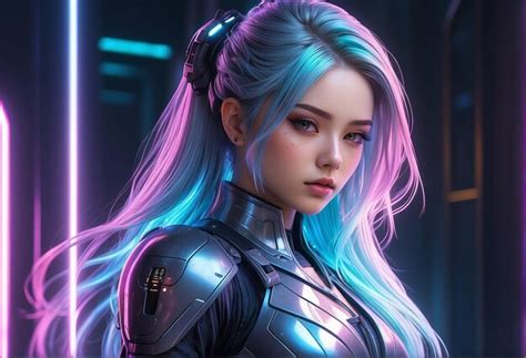 Premium Photo Beautiful Girl Future Technology From 4225 Artificial Intelligence Era