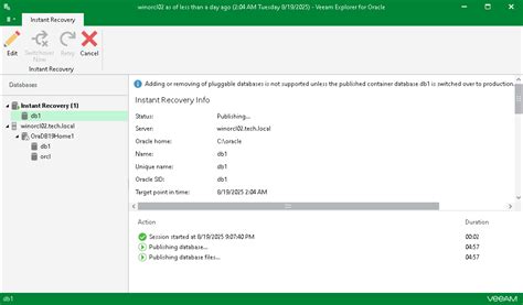 Managing Instant Recovery Session Veeam Backup Explorers Guide