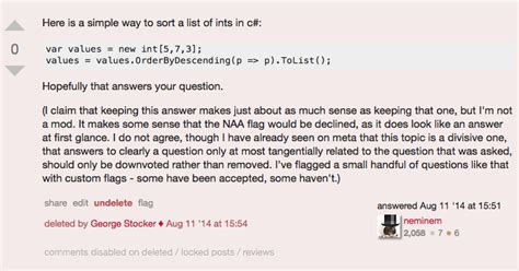 Why Was This Not An Answer Flag Declined Meta Stack Overflow