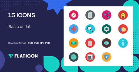 Basic Ui Flat Icon Pack 15 Svg Icons