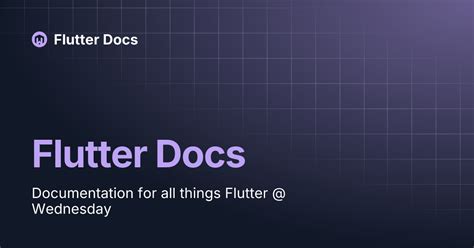 Flutter Docs Flutter Docs