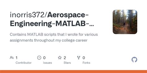 GitHub Inorris Aerospace Engineering MATLAB Exercises Contains MATLAB Scripts That I Wrote