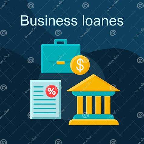 ícone Do Vetor De Conceito Plano De Empréstimos às Empresas Ilustração Do Vetor Ilustração De
