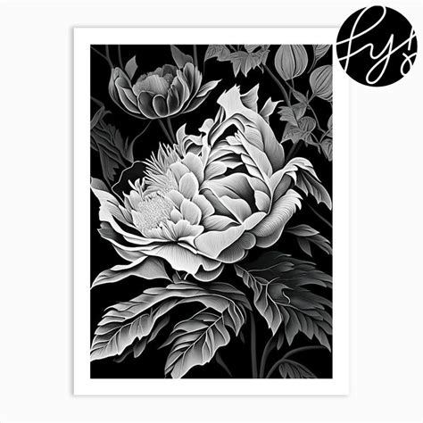 Peony Leaf Linocut 3 Art Print Art Prints Linocut Art Linocut