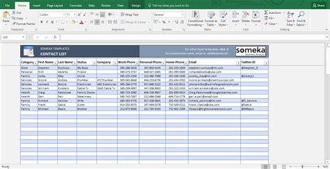 Address Spreadsheet Template Regarding Contact List Template In Excel Free To Download Easy To