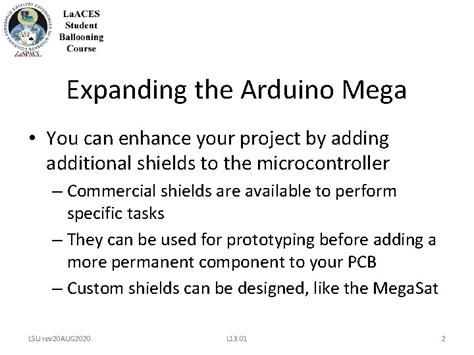 Expanding The Arduino Mega Useful Peripherals Lsu Rev