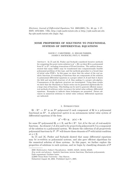 Pdf Some Properties Of Solutions To Polynomial Systems Of