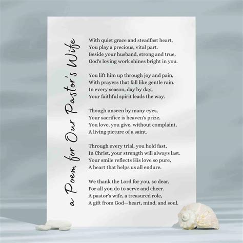 Pastors Wife Appreciation Poem Pastors Wife T Poetry Wall Art