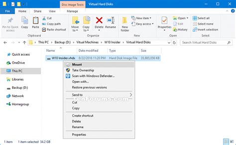 Mount Or Unmount Vhd Or Vhdx File In Windows 10 Tutorials