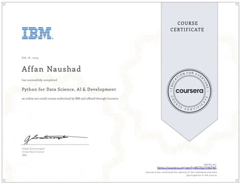 Affan Naushad On Linkedin Python Datascience Ibm Certificate