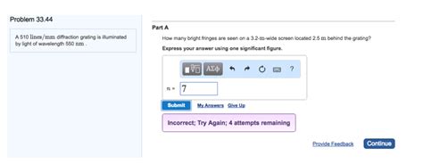 Solved Problem 33 44 Part A A 510 Lines Mm Diffraction