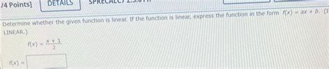 solved a linear function is given a r −32r−3 a sketrh