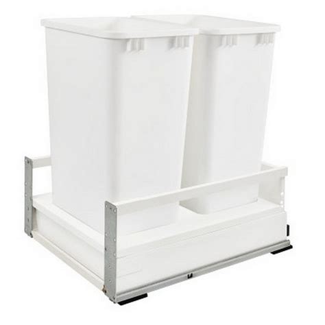TWCSC Double Quart TANDEM Bottom Mount Waste Container White Rev A Shelf TWCSC DM
