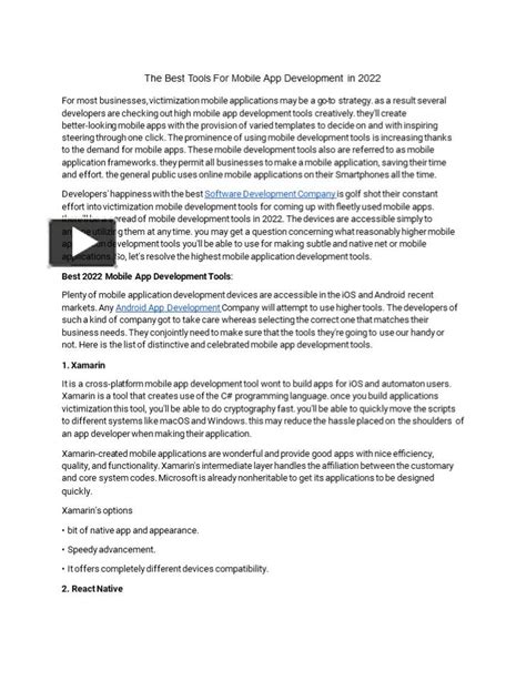 The Best Tools For Mobile App Development In 2022 Presentation Free To Download