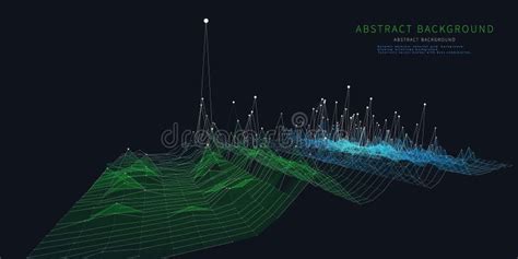 Abstract Background Grid Data Dots In Noisy Net On Dark Technology