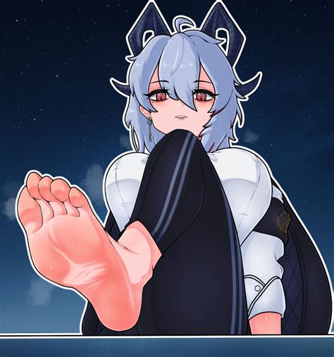 Graham Mk2 Zani Wuthering Waves Wuthering Waves Highres 1girl Barefoot Feet Grey Hair