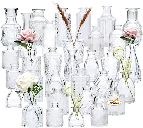 60 Pcs Colored Glass Bud Vases Small Vases For Flowers