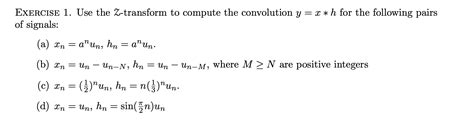 Solved A EXERCISE Use The Z Transform To Compute The Chegg Com