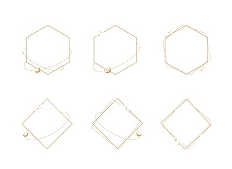 Premium Vector Modern Minimalist Aesthetic Line Elements Trendy Linear Frames With Stars