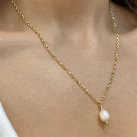 One Pearl Necklace With A Single Pearl Pendant Silver 925