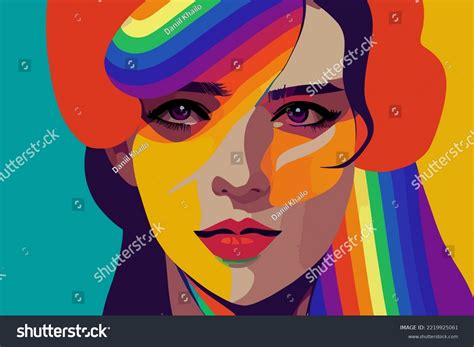 Lgbtq Pride Tolerance Girl Straight Look Stock Vector Royalty Free