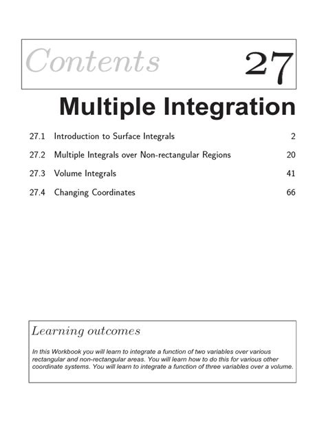 Helm Workbook 27 Multiple Integration Pdf Integral Area