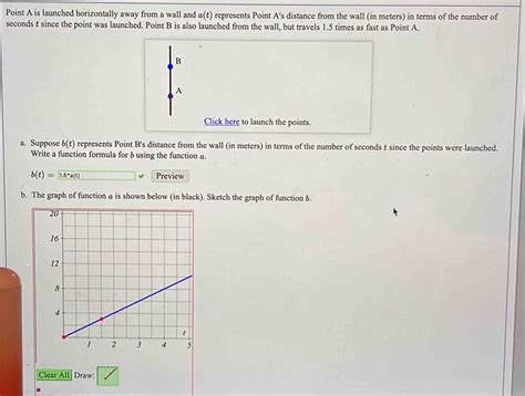 Point A Is Launched Horizontally Away From A Wall And A T Represents