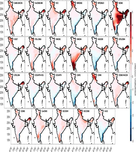 The Climatological Bias Of Mean Precipitation In Mm Day For The Cmip6 Download Scientific