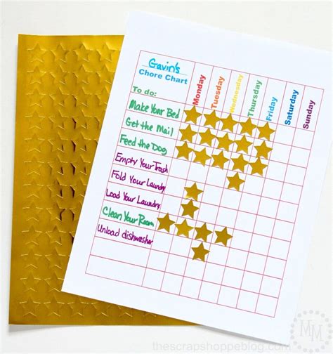 Chore Chart Printable Kit The Scrap Shoppe