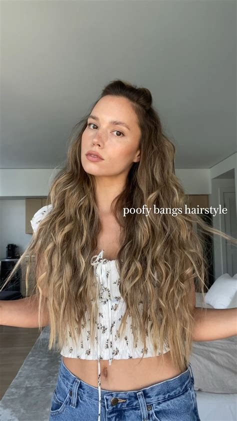 Poofy Bangs Hairstyle Hair Styles Light Brown Hair Highlights Brown Hair