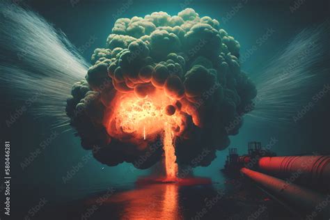 Gas Pipeline Explosion In Sea Gas Pipeline Fire Boils Underwater