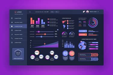 Dashboard Ui Admin Panel Design Template Vector Image