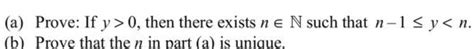 Solved A Prove If Y0 Then There Exists N∈n Such That