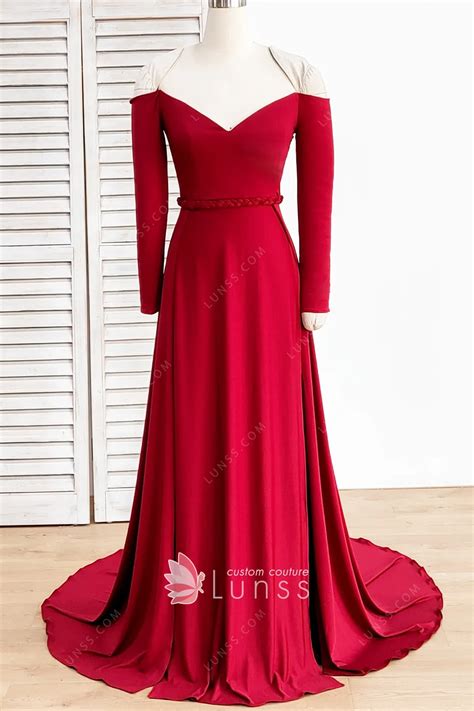 لباس مجلسی زنانه سکسی با شکاف دو نفره قرمز Lunss