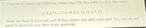 Solved 2 Suppose We Insert The Following Values Into A