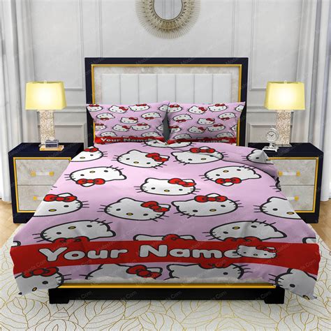Personalized Hello Kitty Bedding Sets Custom Your Name Design Luxury