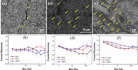 The First And Second Row Shows The Sem Images And Fractal Dimension Of